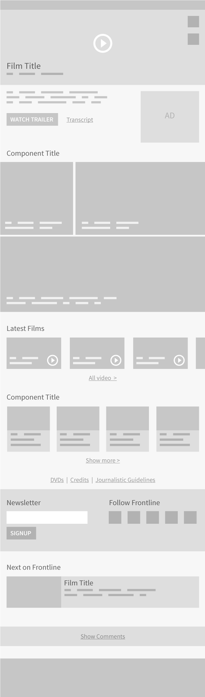 FRONTLINE Website Redesign | Dan Nolan | Visual Designer and User ...