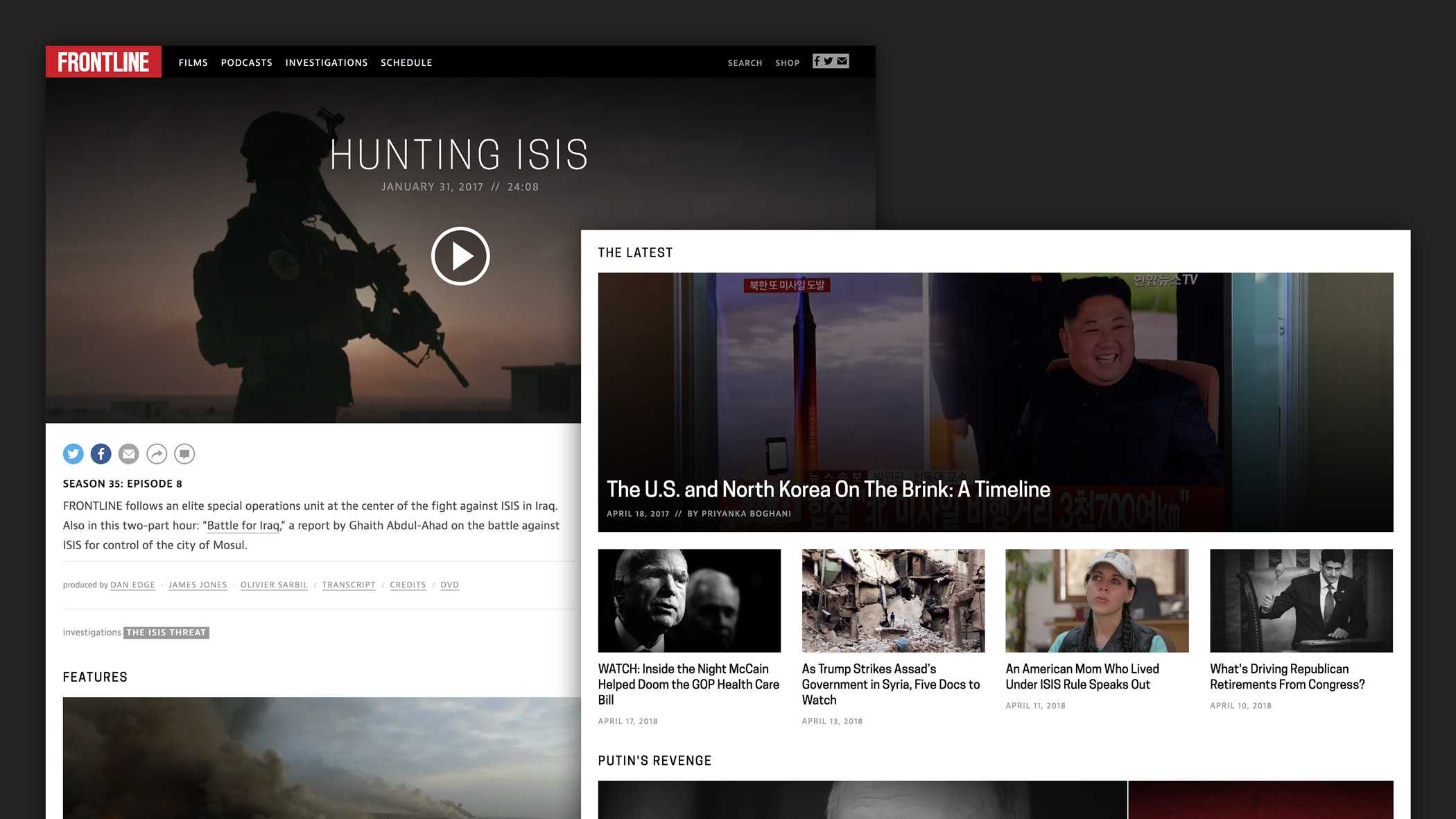 FRONTLINE Website Redesign | Dan Nolan | Visual Designer and User ...